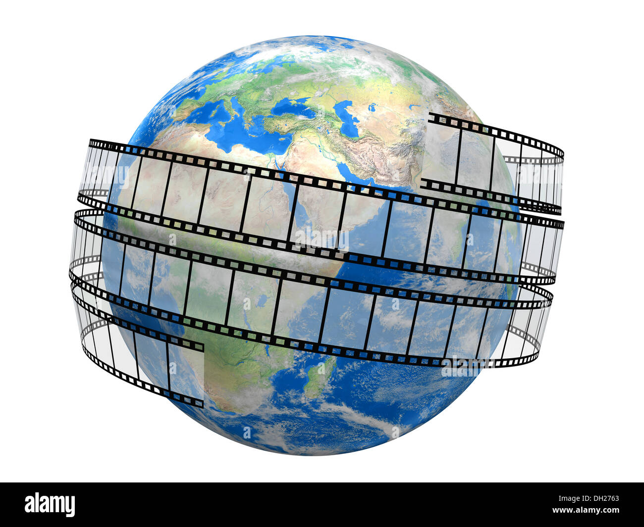 Film reel earth globe hi-res stock photography and images - Alamy