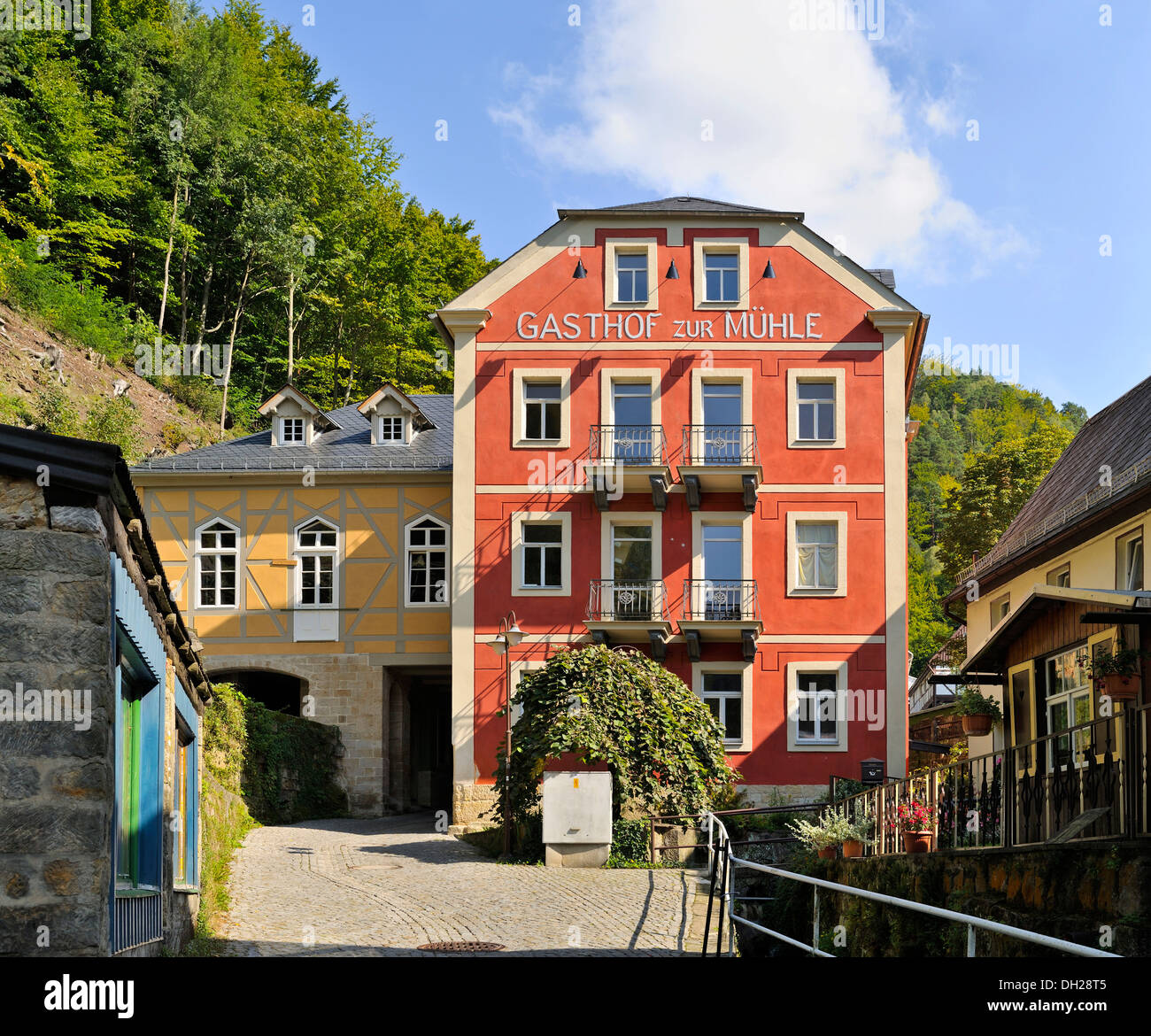 Mill bakery, Gasthof zur Muehle guesthouse, Saxon Switzerland, Schmilka ...