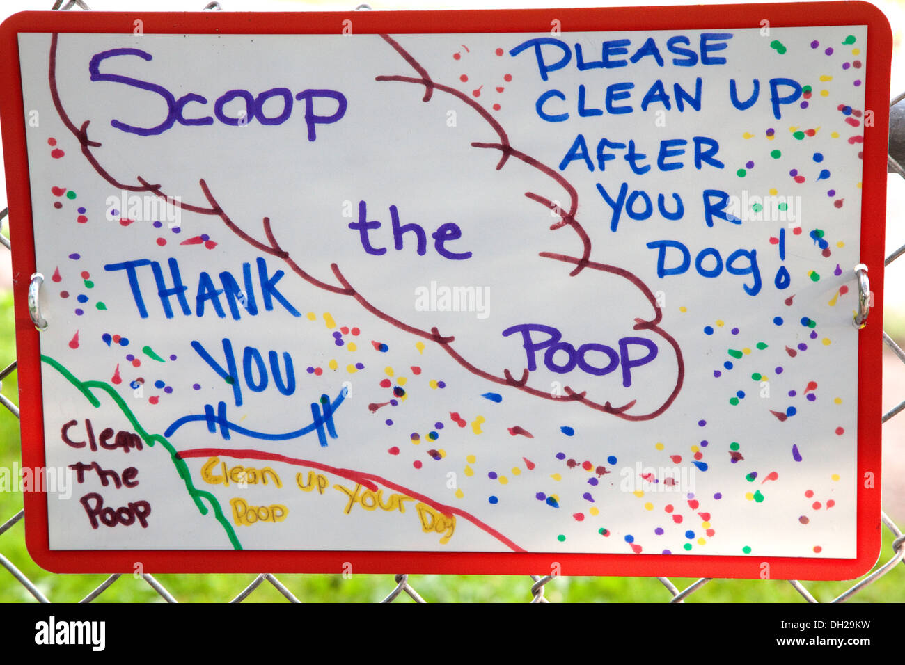 Dog poop clean-up sign. St Paul Minnesota MN USA Stock Photo - Alamy