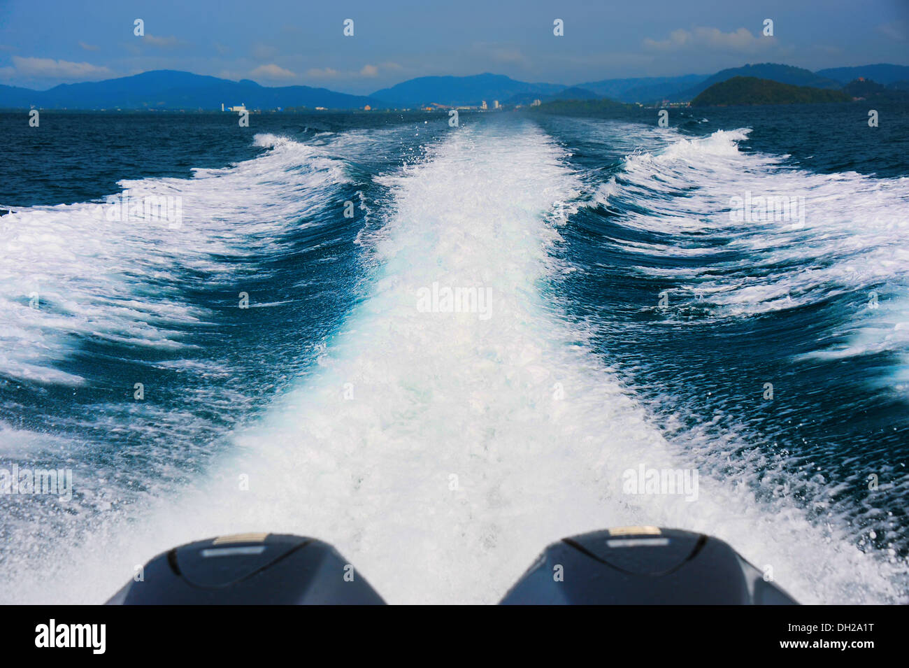 tail of the sea from the speed boat Stock Photo - Alamy