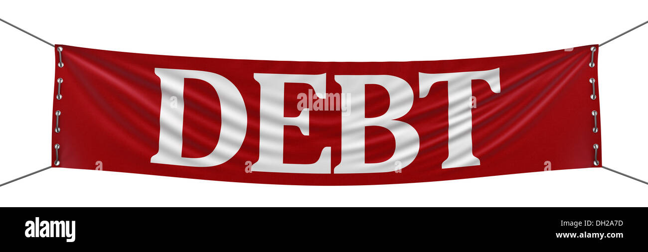debt Banner (clipping path included Stock Photo - Alamy