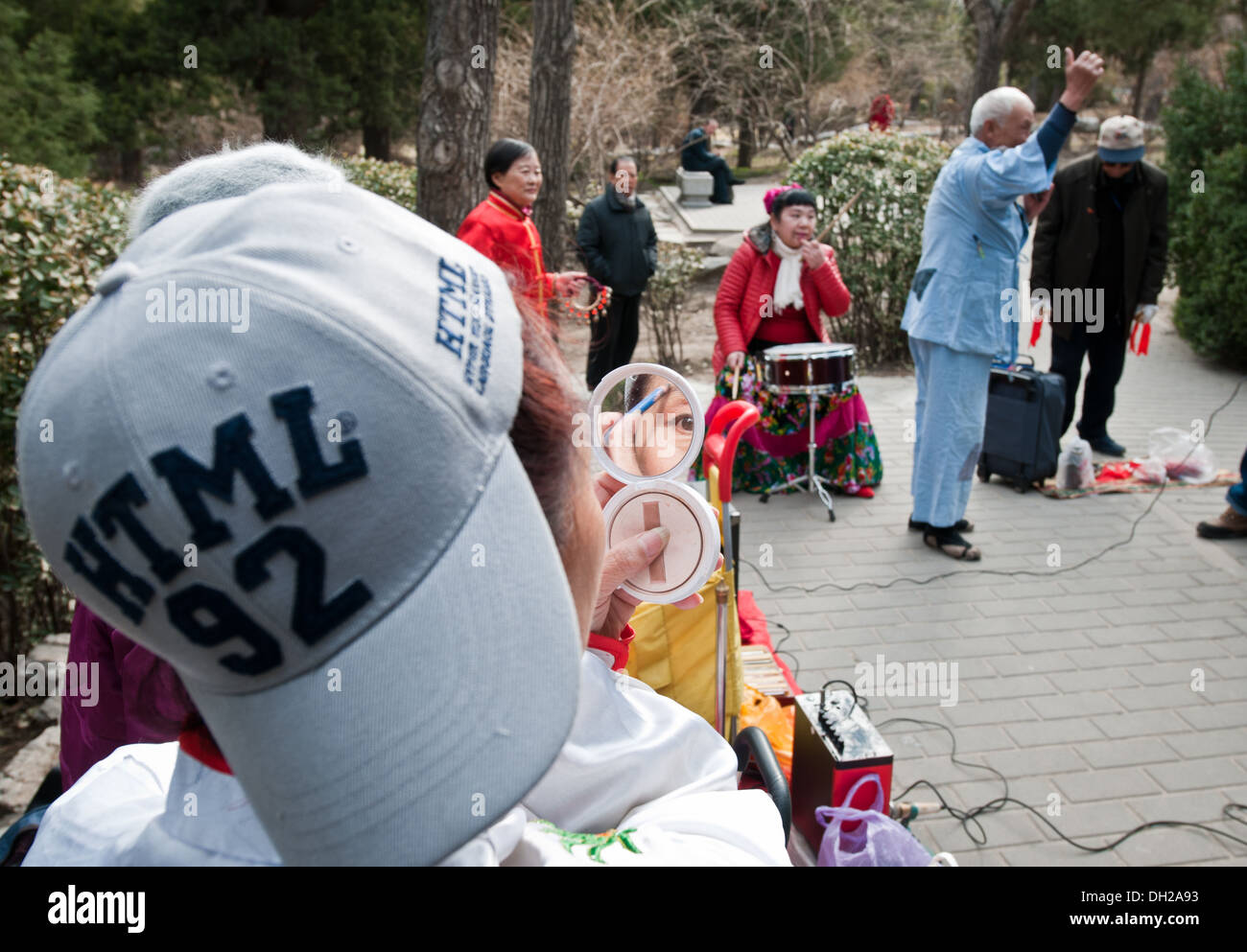 Funny performance in Jingshan Park, Beijing, China Stock Photo - Alamy