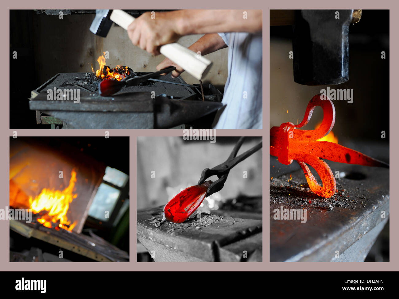 Blacksmith working incandescent iron hi-res stock photography and ...