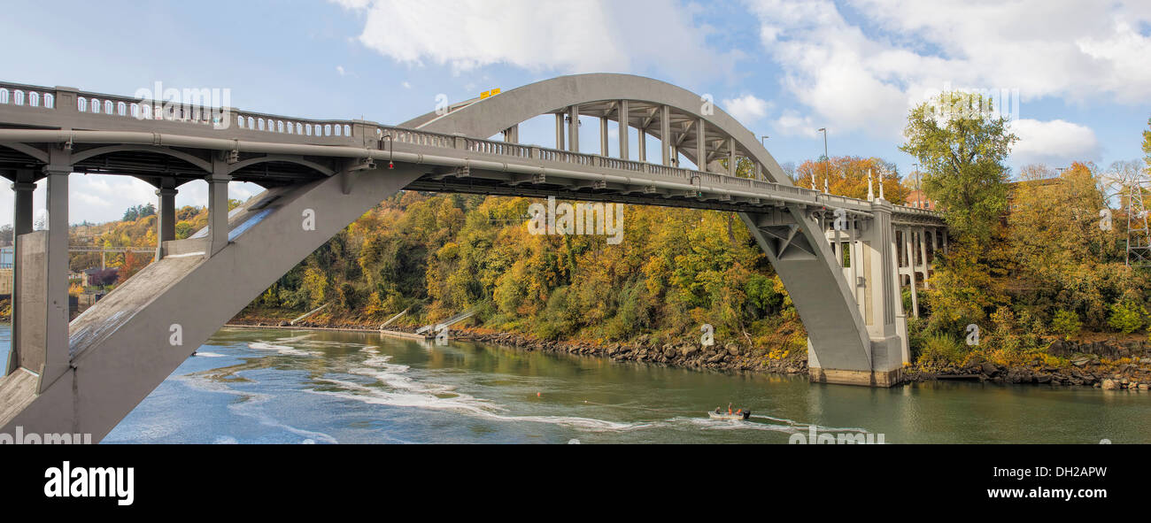 Oregon City Arch Bridge Over Willamette River Connecting West Linn and ...