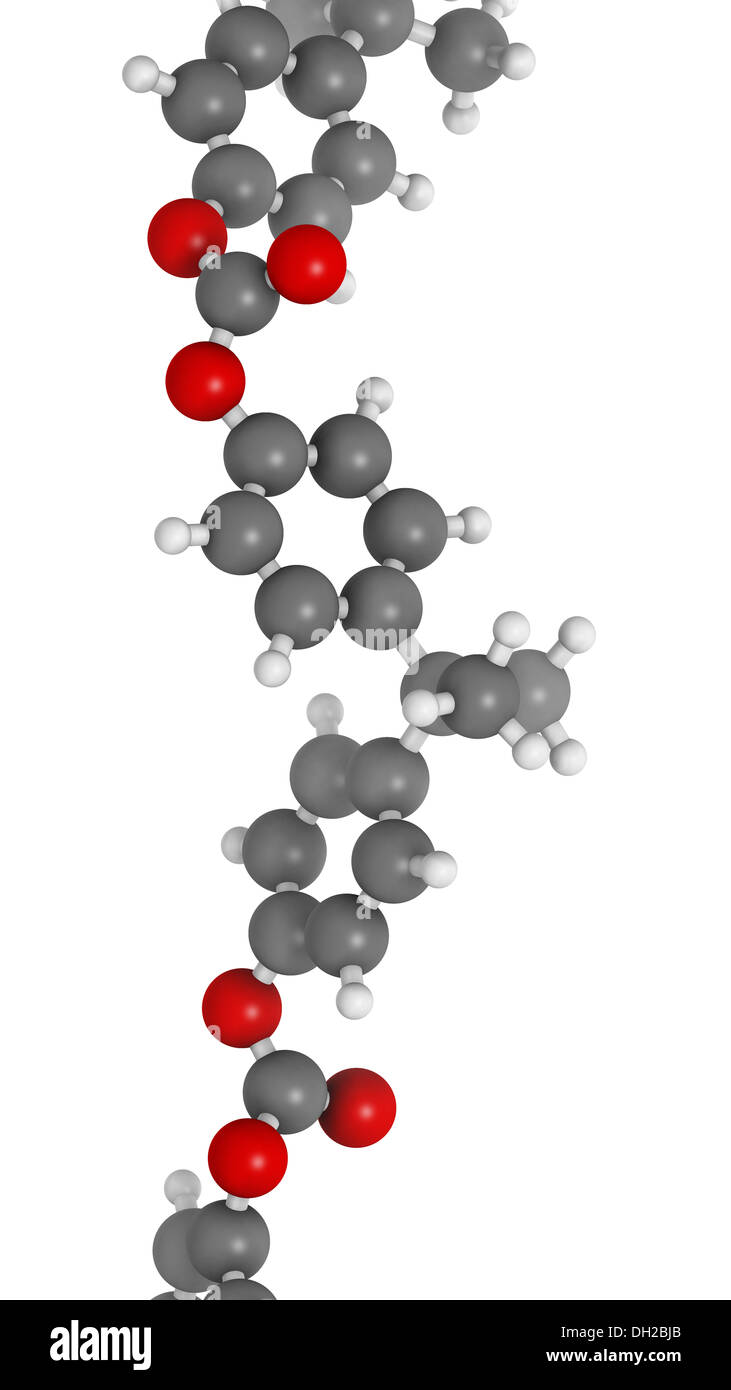 Polycarbonate (PC) plastic, chemical structure - linear fragment ...