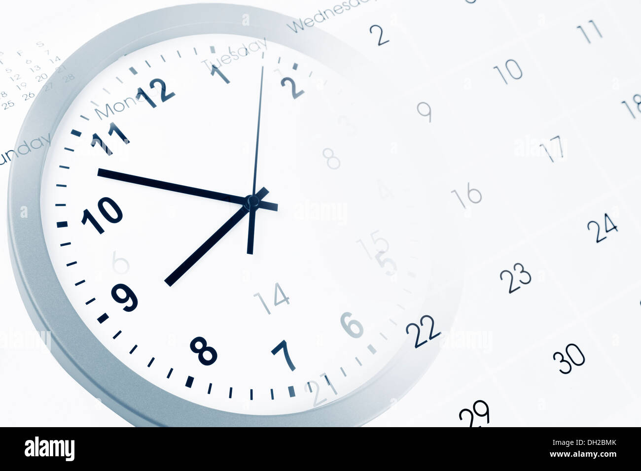 Clock face and calendar composite Stock Photo - Alamy