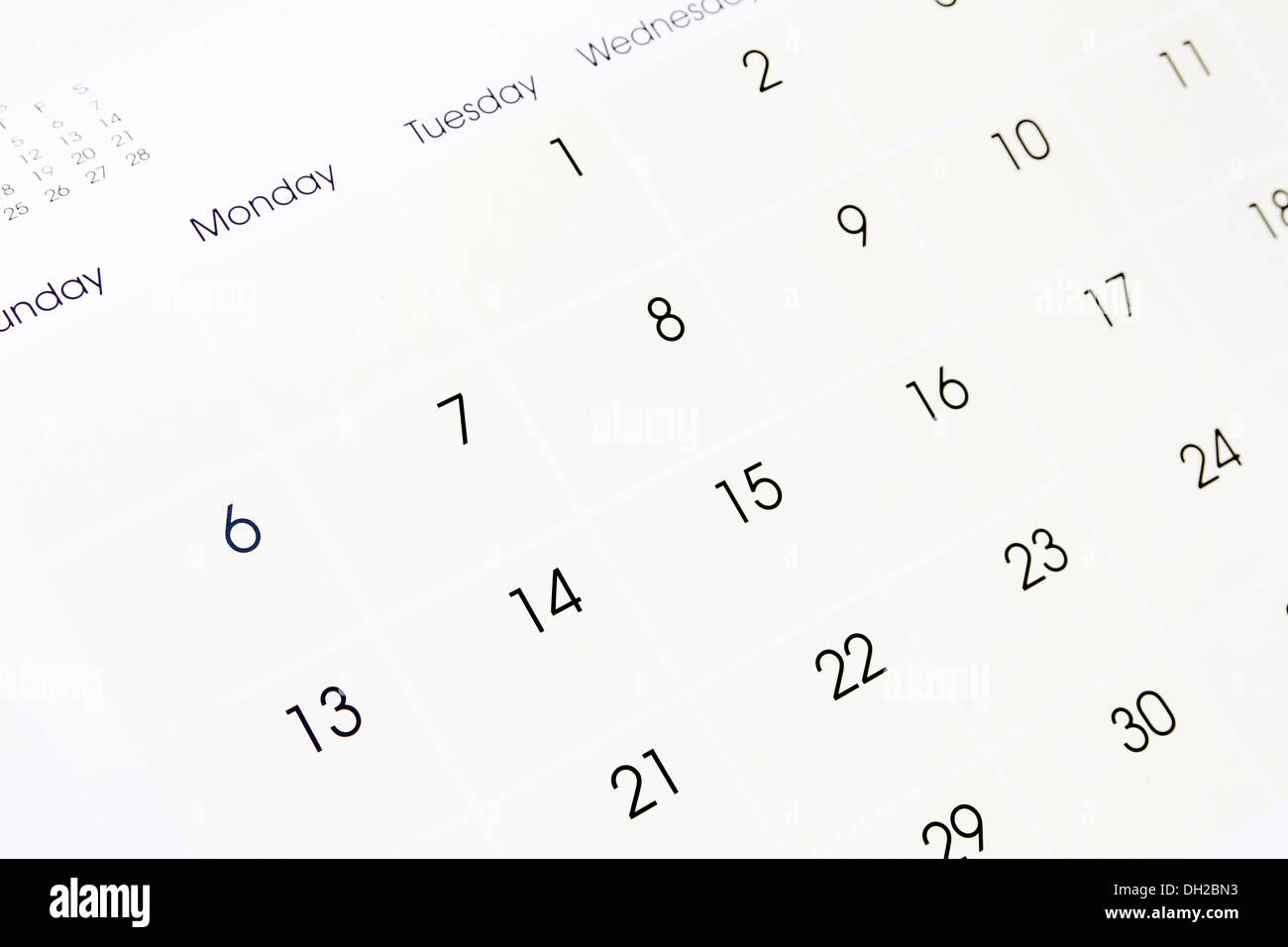 Blank calendar page hi-res stock photography and images - Alamy