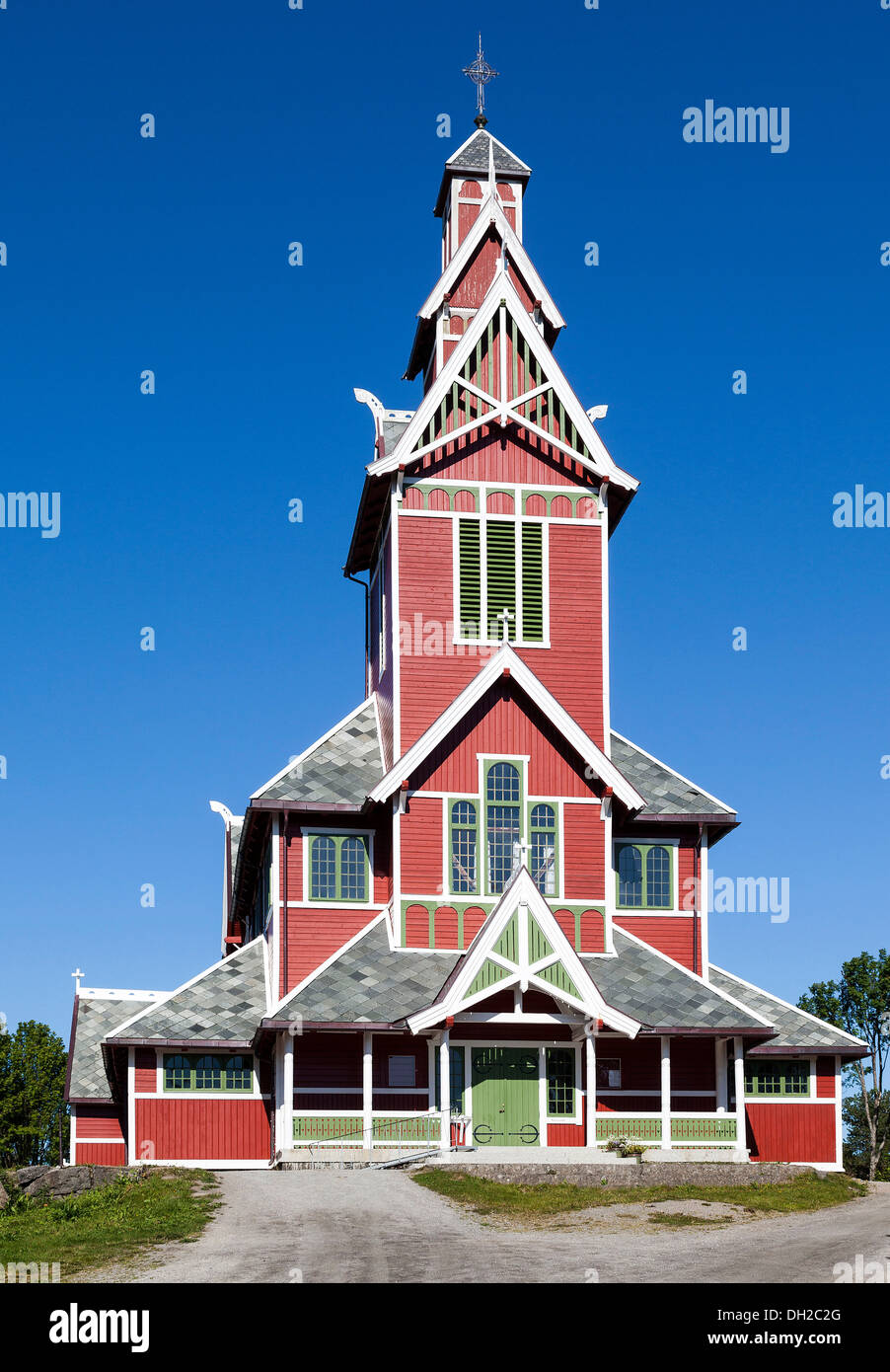 Church of Gravdal, built in Dragestil or Dragon Style, Kirke, Buksnes ...