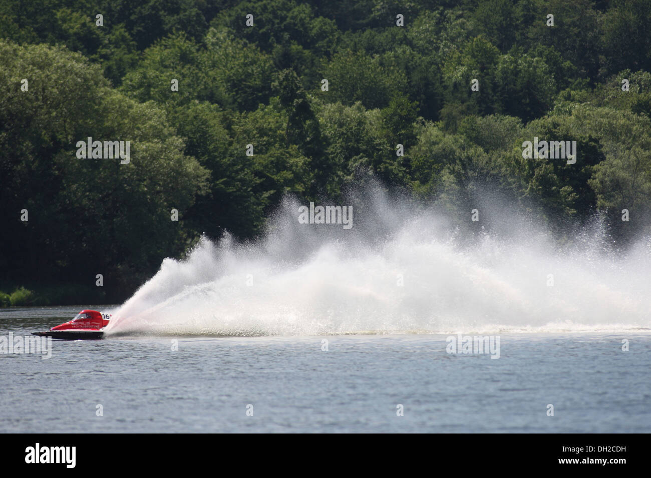 Motor boat, international motor boat race on the Moselle river at ...