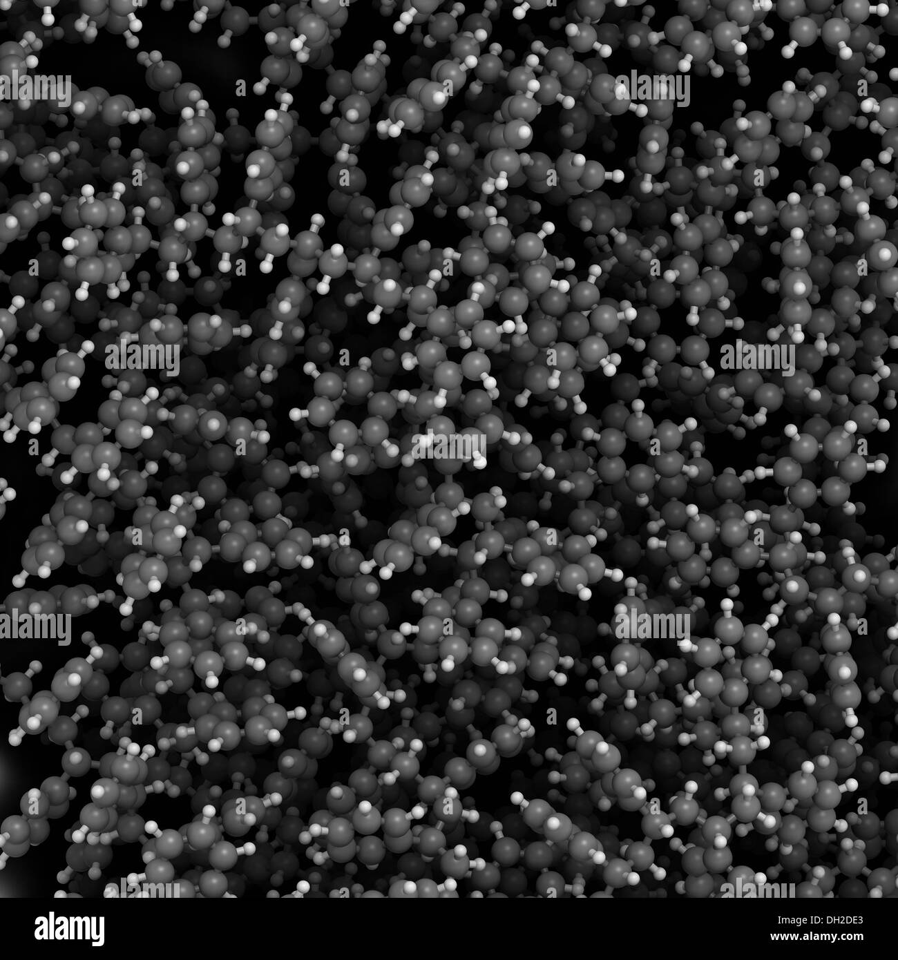 Polystyrene (PS) plastic, chemical structure - detail. Used in ...