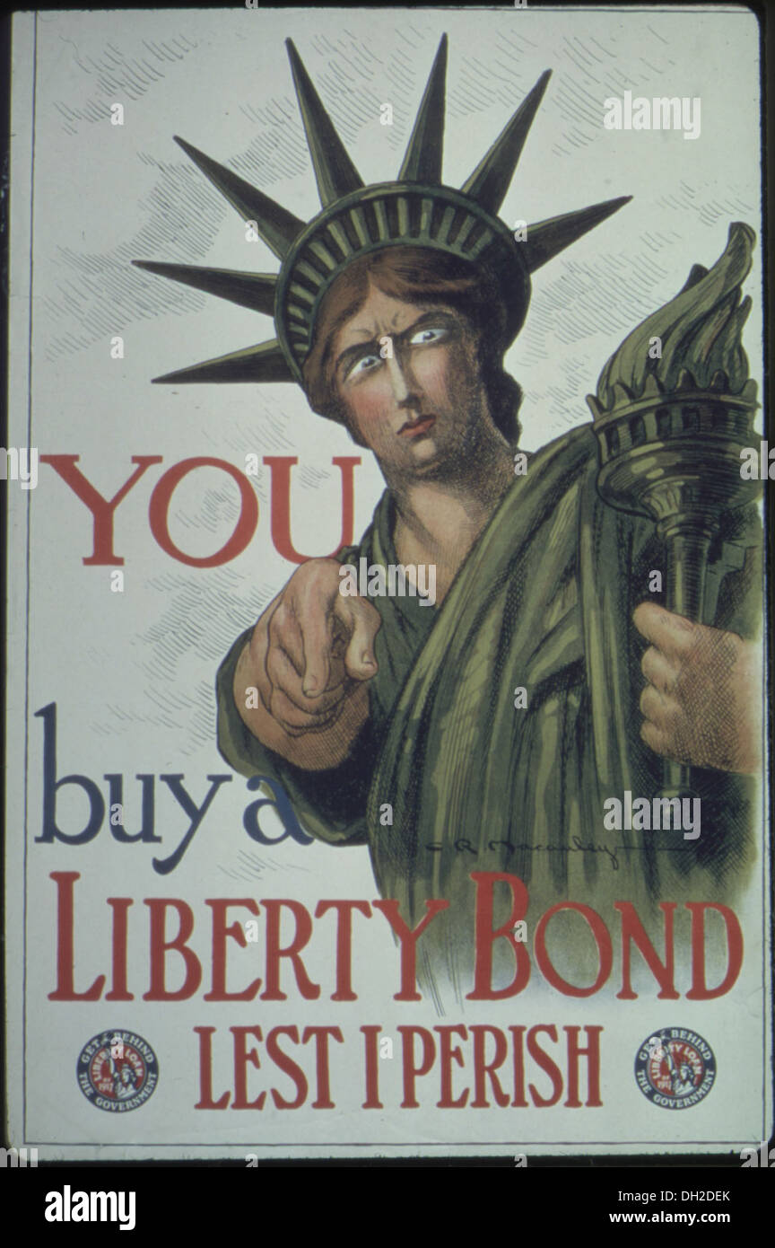 A poster from 1917 encouraging Americans to buy Liberty Bonds to ...