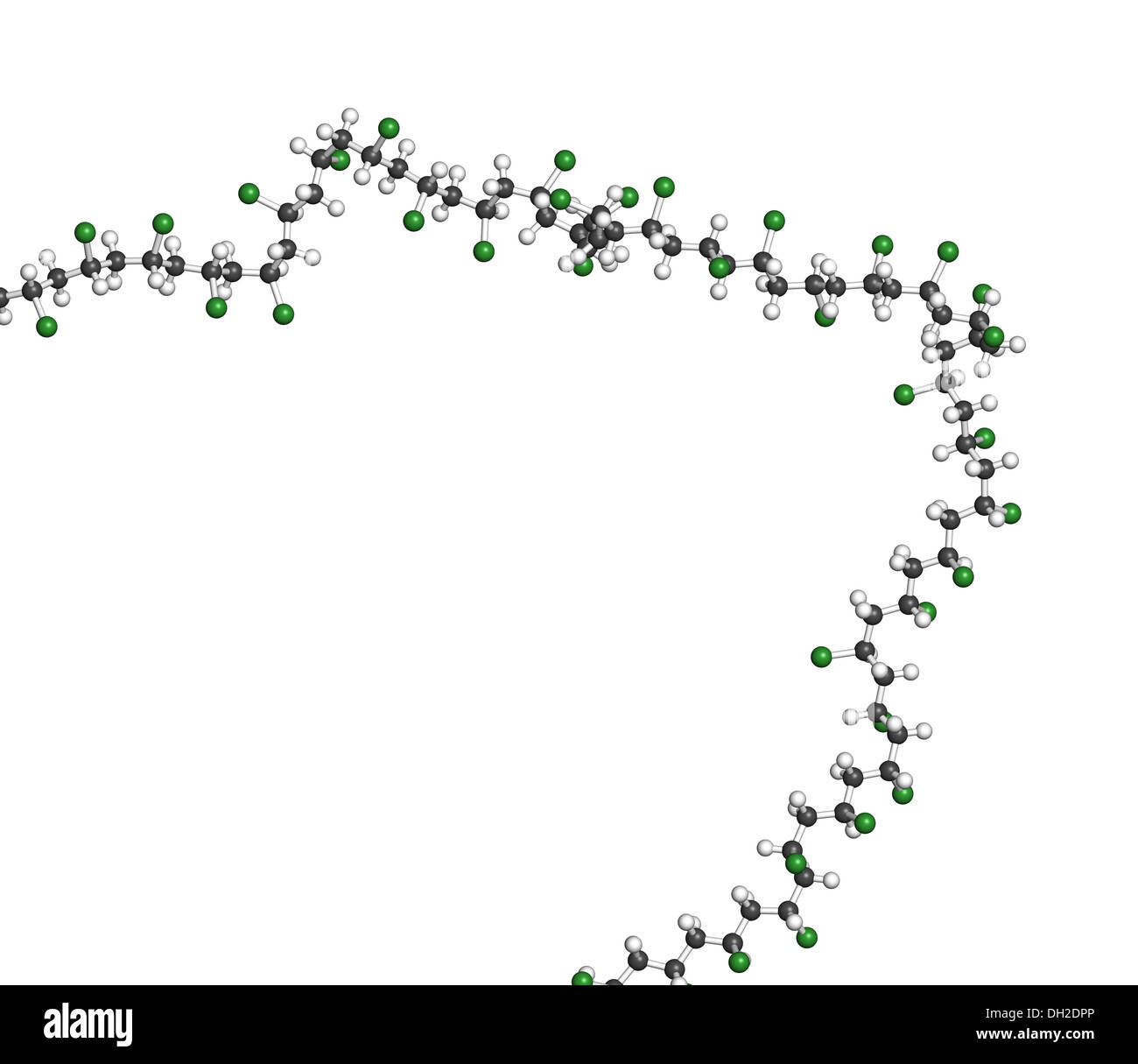 poly(vinyl chloride) plastic (PVC), chemical structure - linear ...