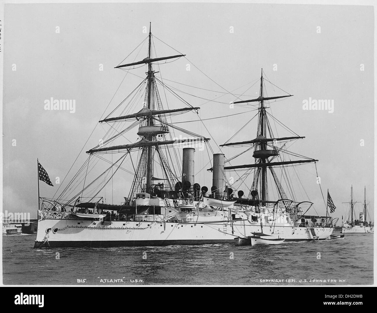 A photograph of the protected port bow of the Atlanta, a warship from ...