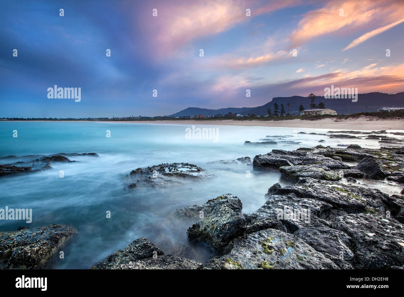 Australian beach at sunset Stock Photo - Alamy