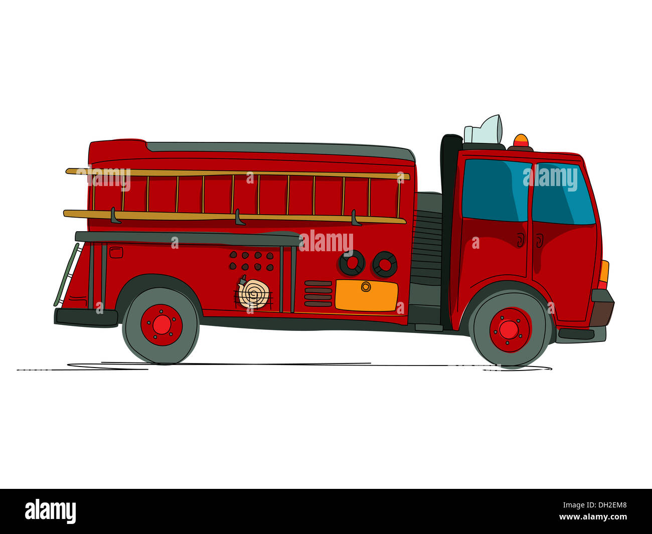 Fire truck cartoon Stock Photo - Alamy