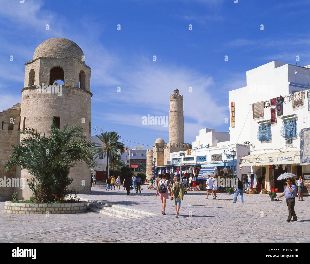 Souvenir shops at entrance to Sousse Medina, Sousse, Sousse Governorate ...
