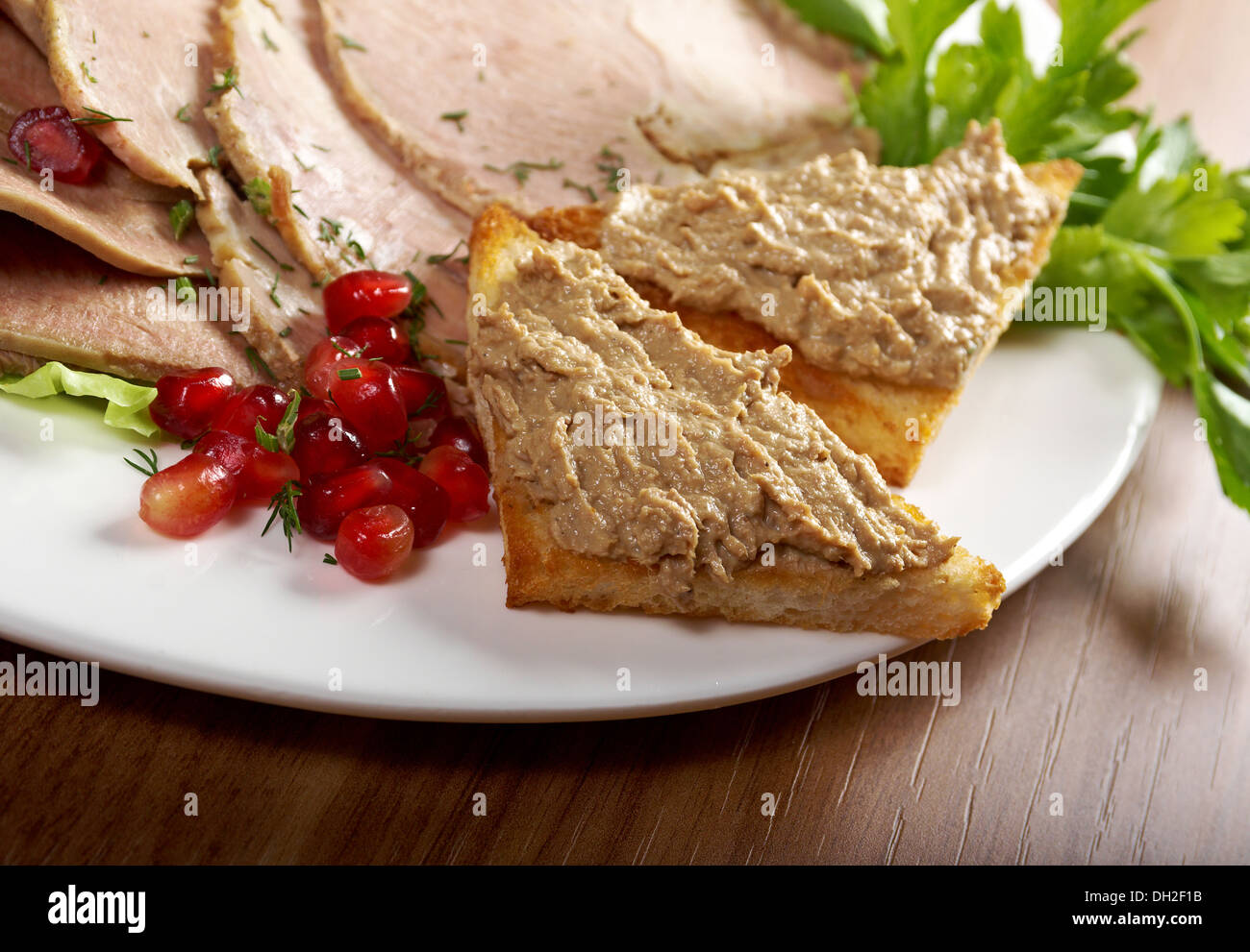 Beautiful sliced meat arrangement Stock Photo - Alamy