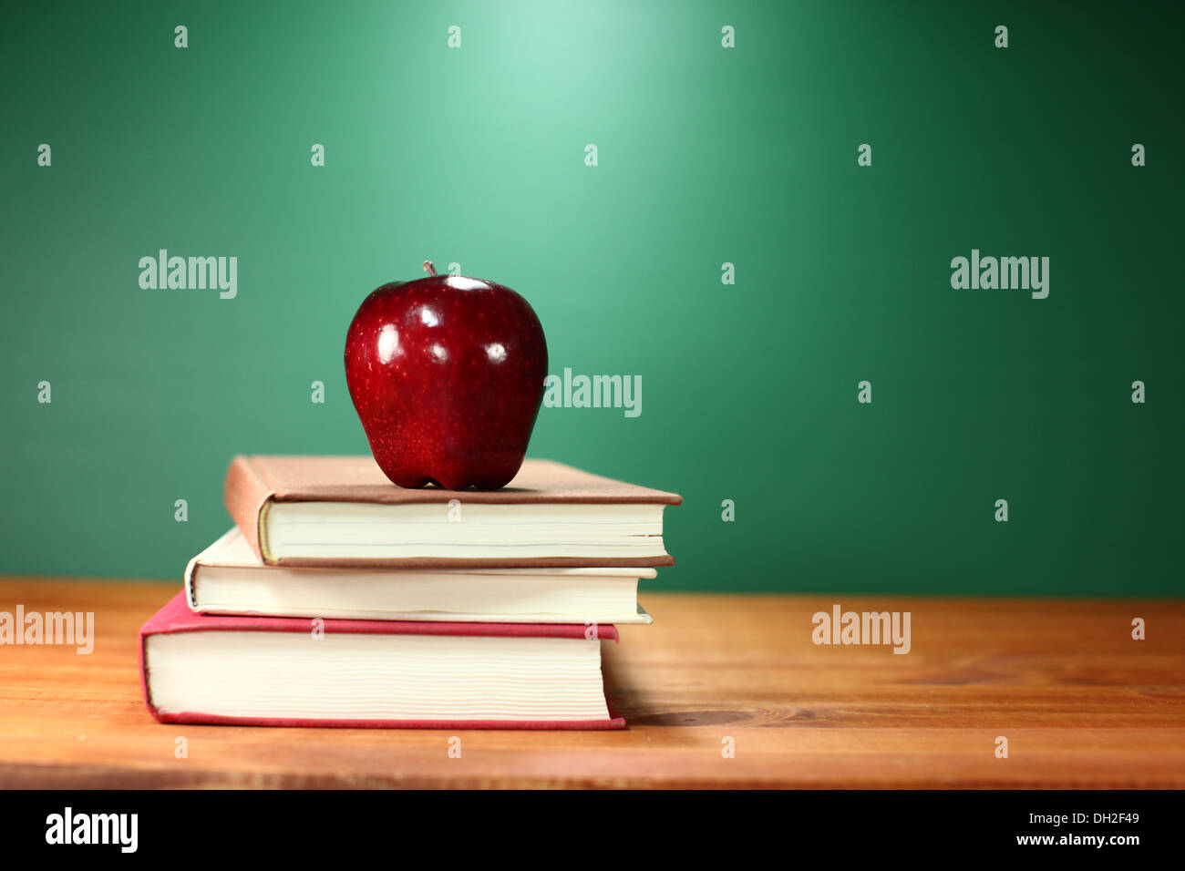 Stack of Books on A Desk for Back to School Stock Photo - Alamy