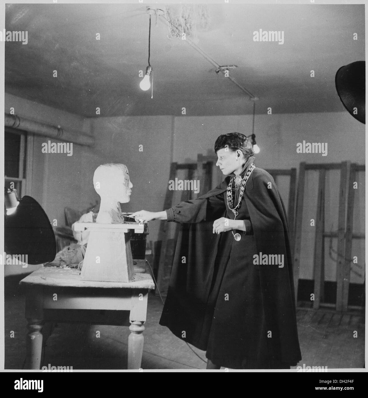 This photograph features Elizabeth Prophet, a sculptress and teacher ...