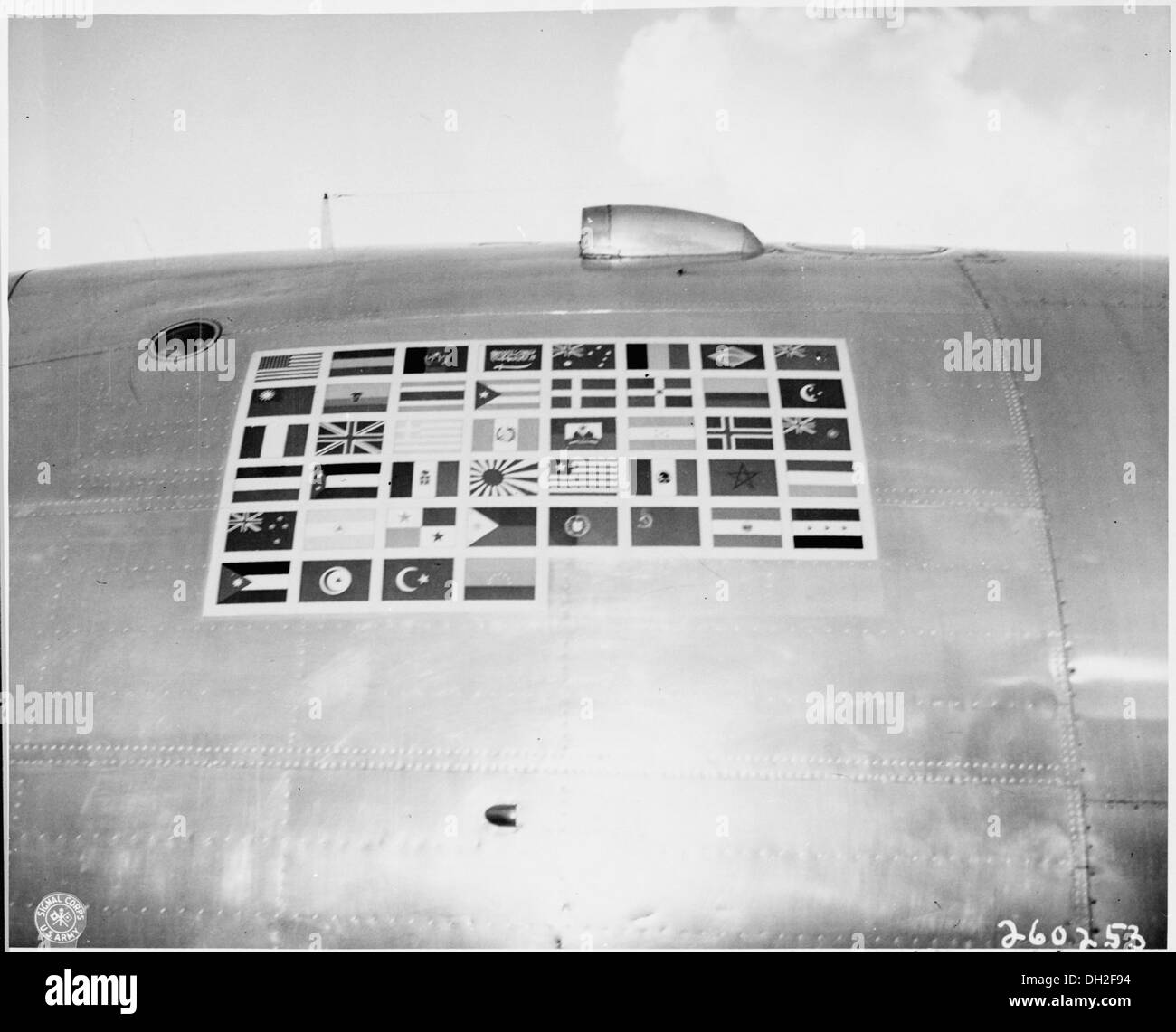This photograph shows the flags of foreign countries displayed on the ...