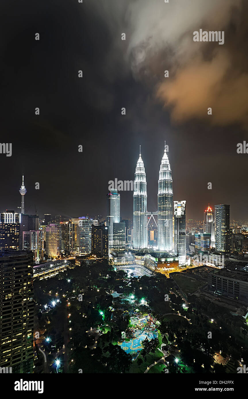 Kuala Lumpur skyline at night Stock Photo - Alamy
