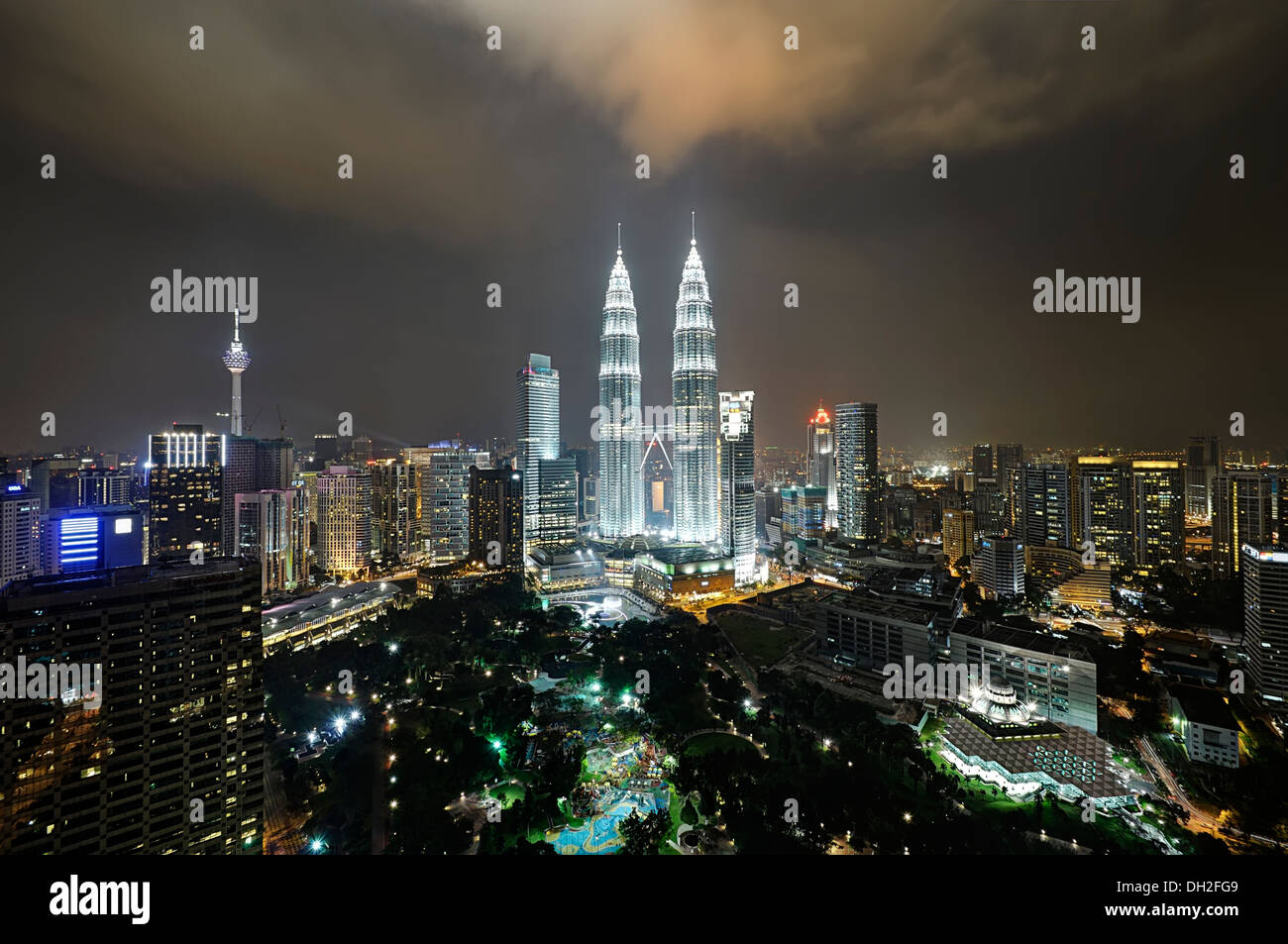 Kuala Lumpur skyline at night Stock Photo - Alamy