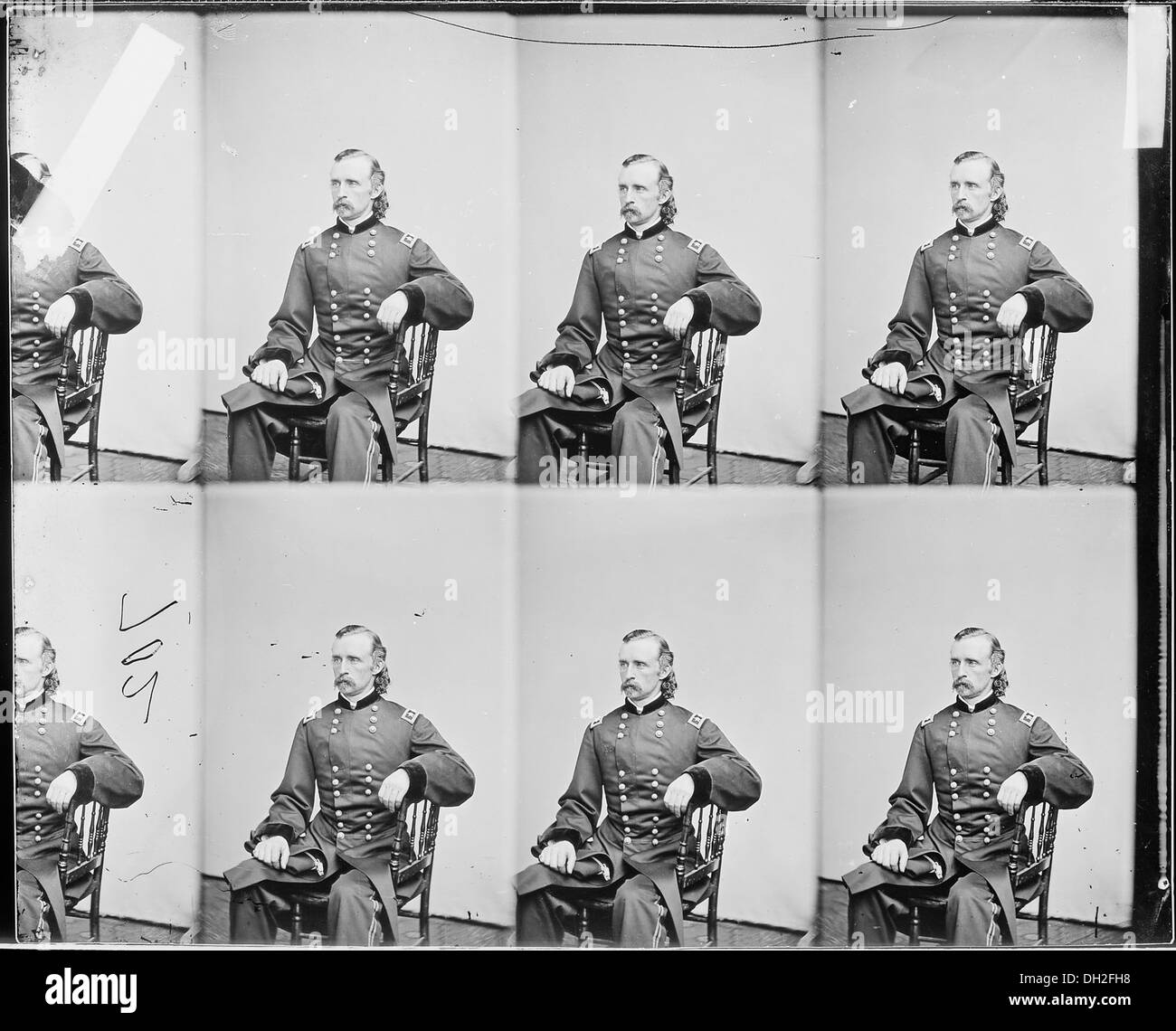 A portrait of General George A. Custer, a U.S. Army officer known for ...