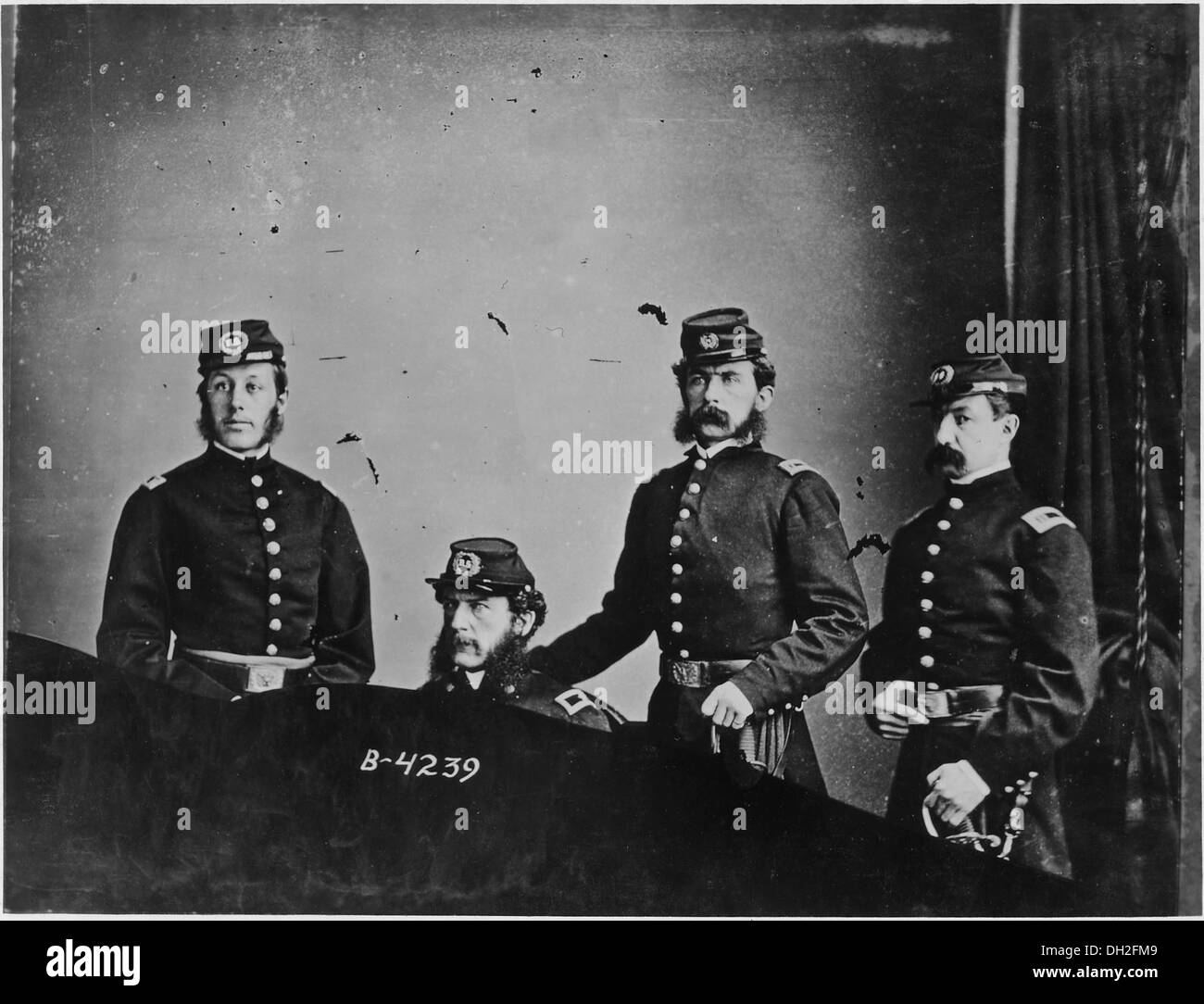 General Samuel W. Crawford, alongside his staff, is depicted in this ...