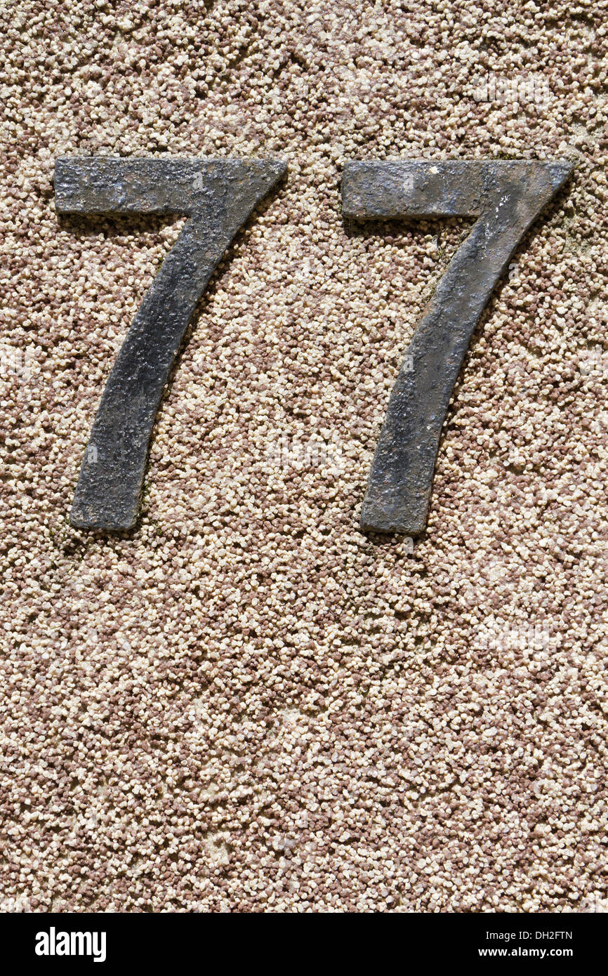 house number 77 Stock Photo - Alamy