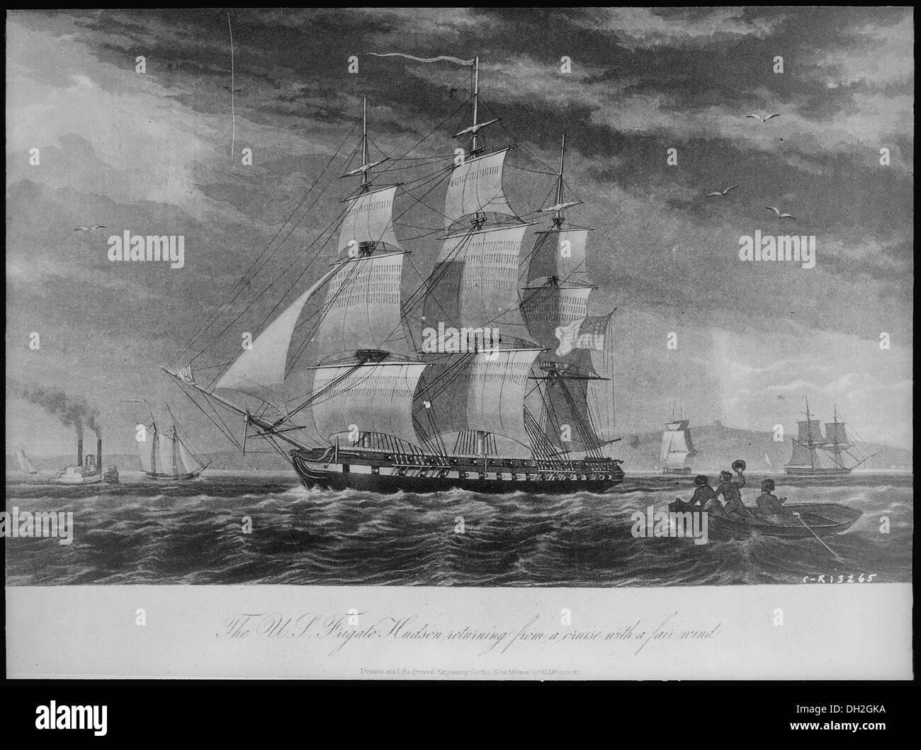 The Hudson, originally named the Liberator, sailing in 1826. This image ...