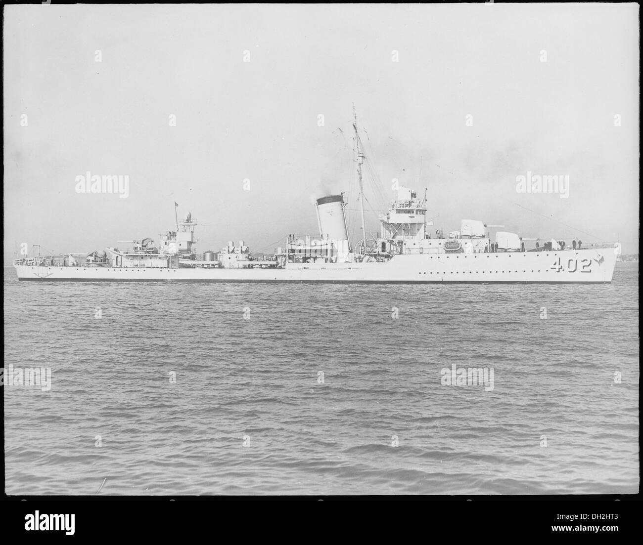 The Mayrant (DD402), a U.S. Navy destroyer, is shown from the starboard ...