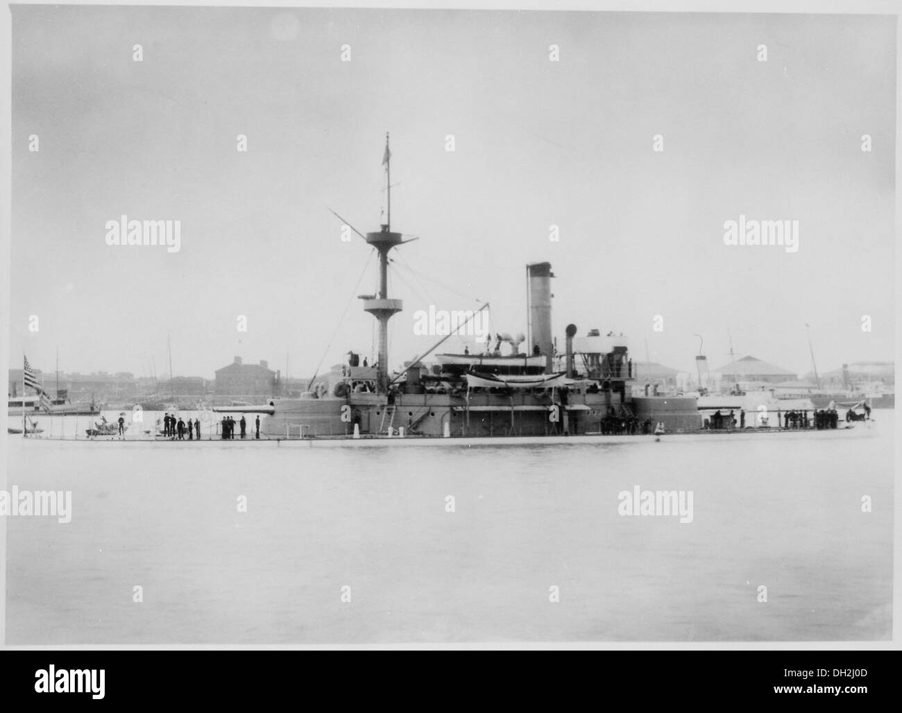 The USS Monadnock (BM3), photographed in Chinese waters around 1901, is ...