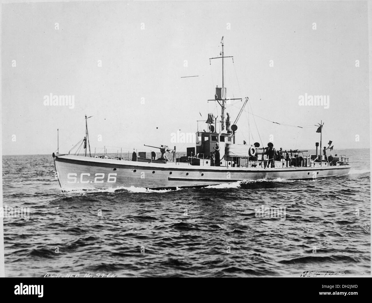 PC26, SC26 submarine chaser, shown underway in 1918, was part of the U ...