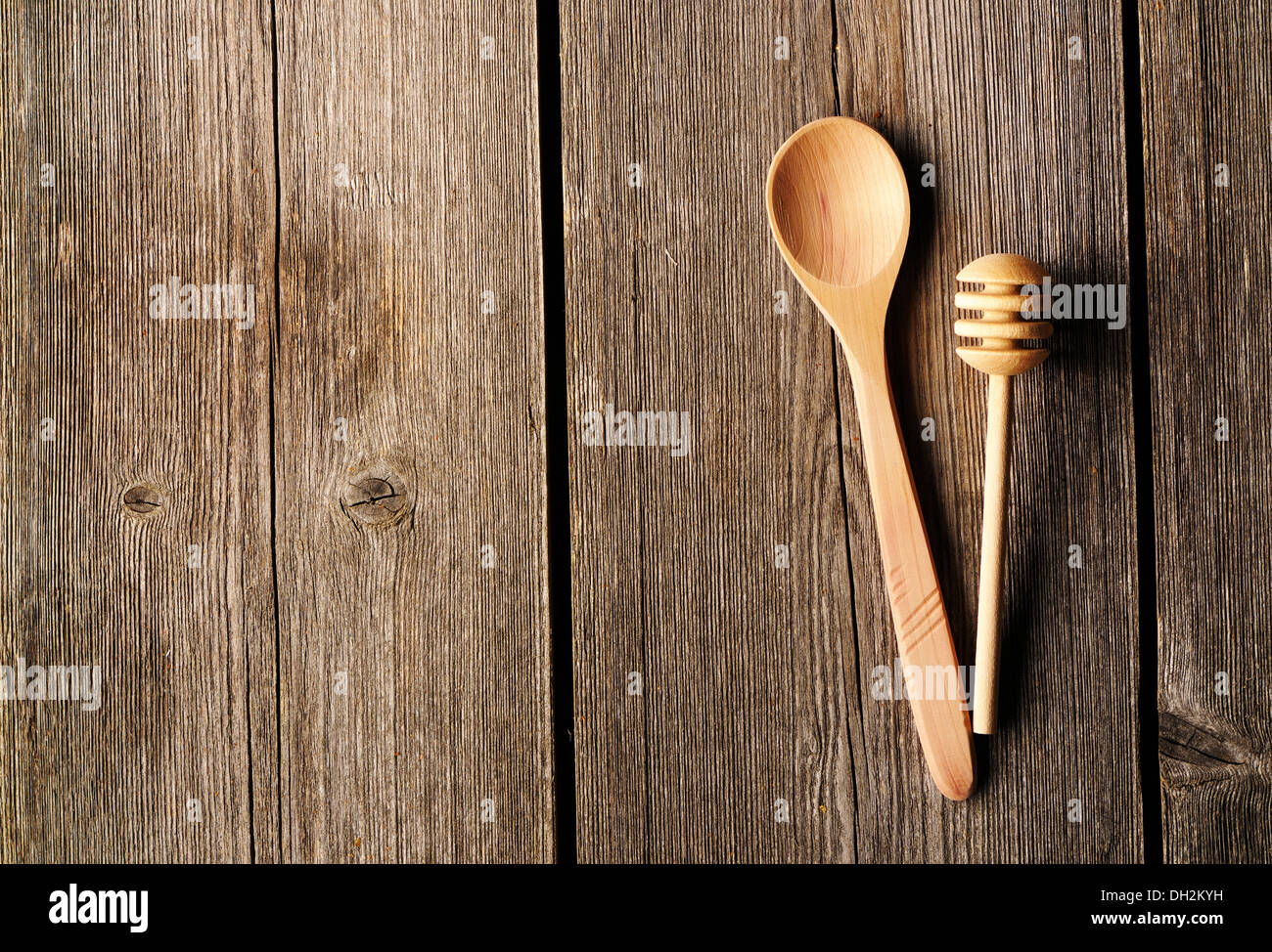 Wooden spoon and dipper Stock Photo - Alamy