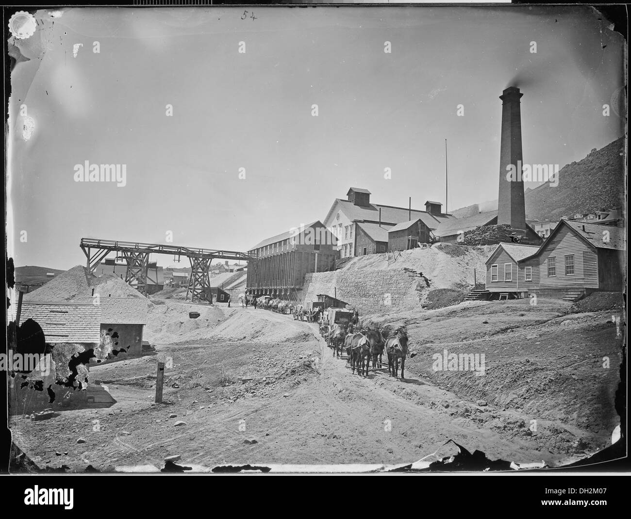 This photograph depicts the Savage Silver Mining Works in Virginia City ...
