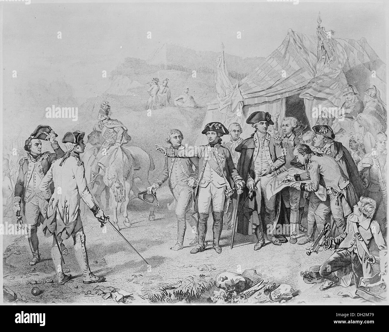 This image depicts the Siege of Yorktown, the decisive military ...