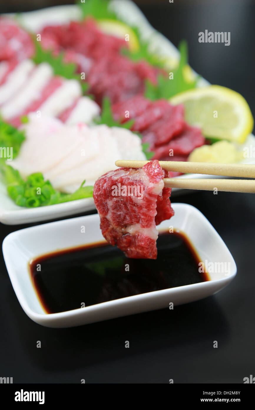 Basashi (Horse meat sashimi Stock Photo - Alamy