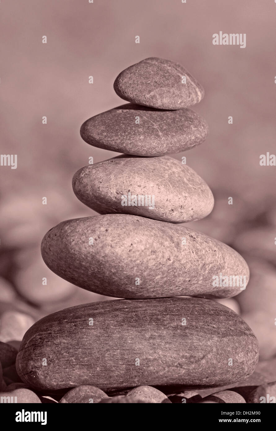stack of five stones Stock Photo - Alamy