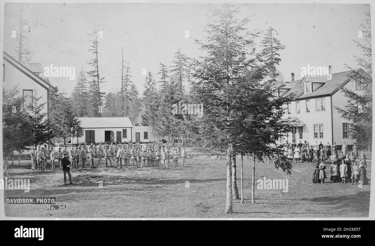 This photograph shows students in cadet uniforms in front of the ...