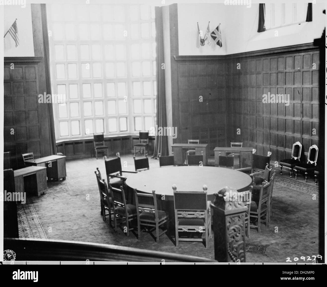 The conference table at Cecilienhof Palace in Potsdam, Germany, where ...