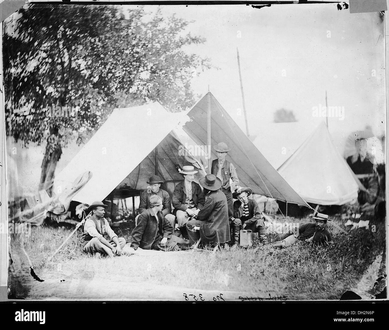 This photograph shows U.S. military telegraph operators at the ...