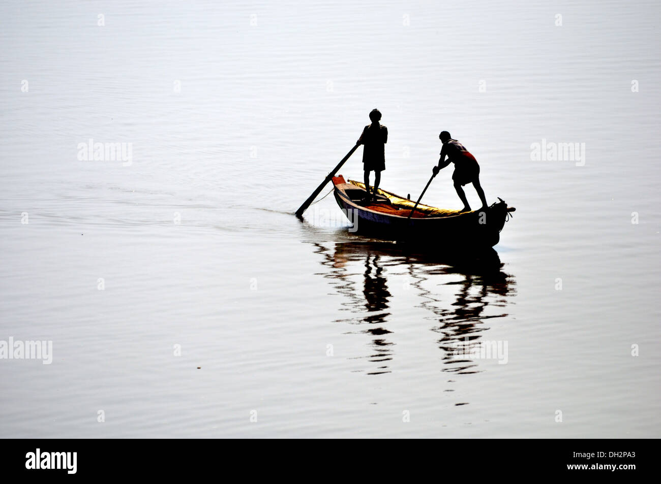 Boat in godavari river andhra pradesh India Stock Photo - Alamy