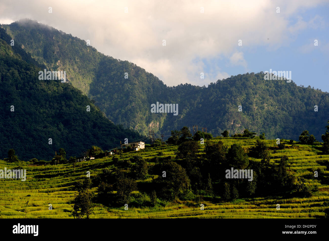 himalayan mountains village in Garhwal Uttarakhand India Asia Stock ...