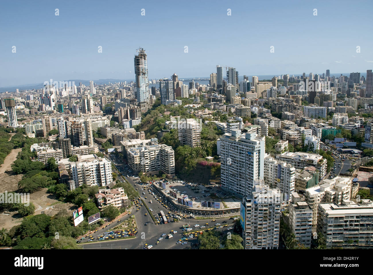 aerial view of heera panna shopping complex building mahalaxmi at ...