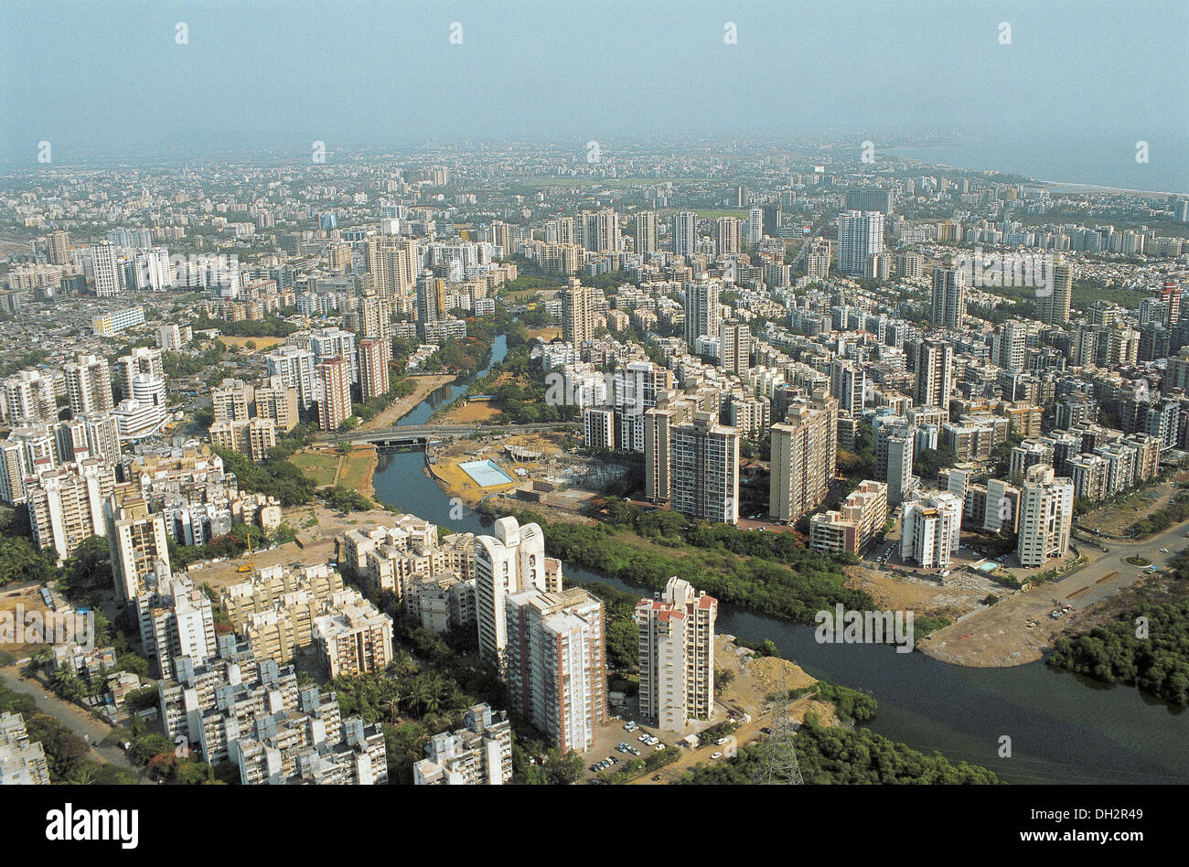 aerial view of versova and lokhandwala buildings at Andheri mumbai ...
