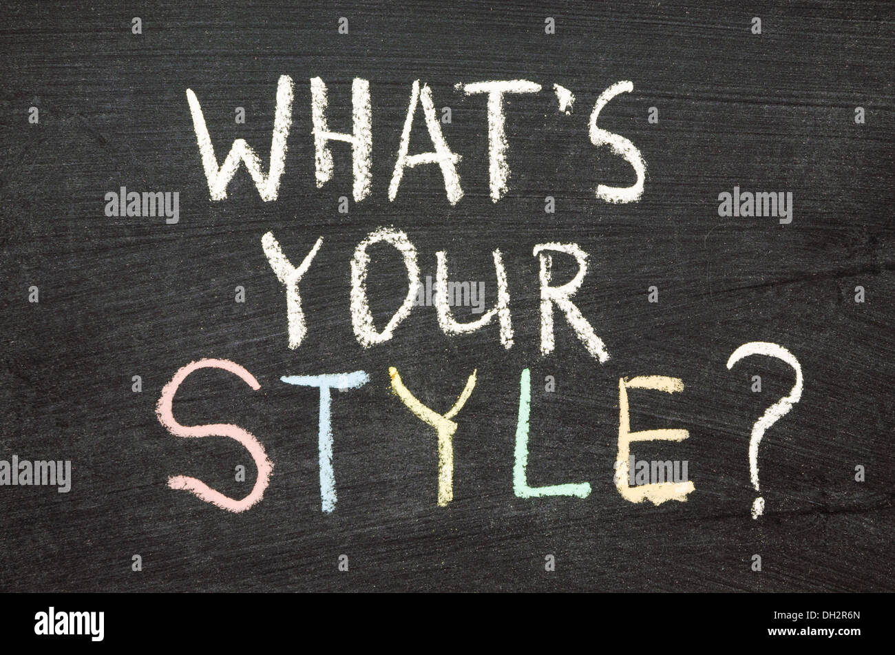 what is your style question handwritten on school blackboard Stock ...