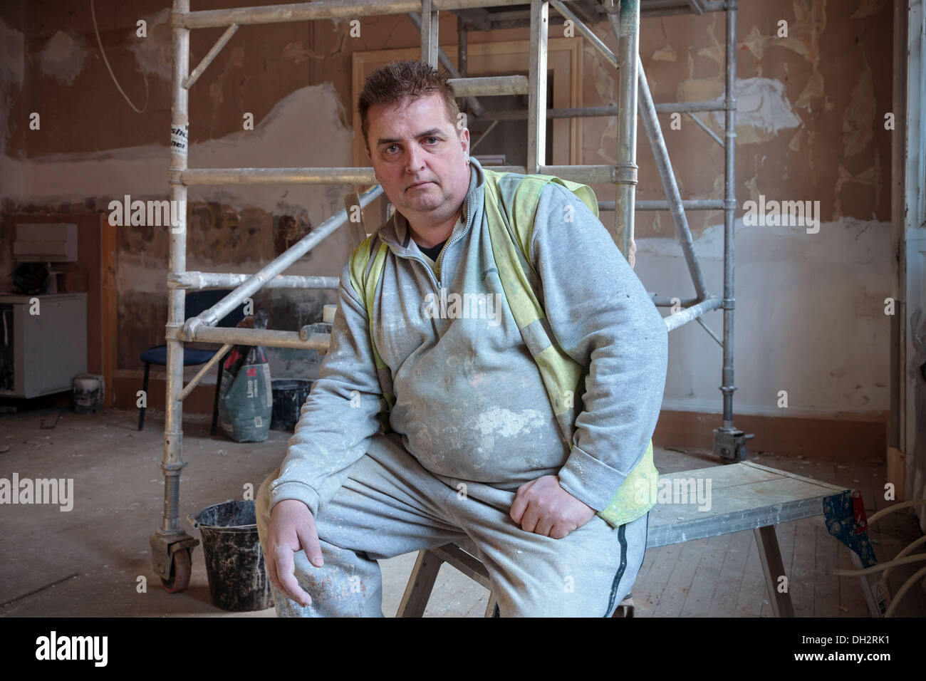 Colin McEwen, plasterer, Fairfield, Govan, Glasgow Stock Photo - Alamy