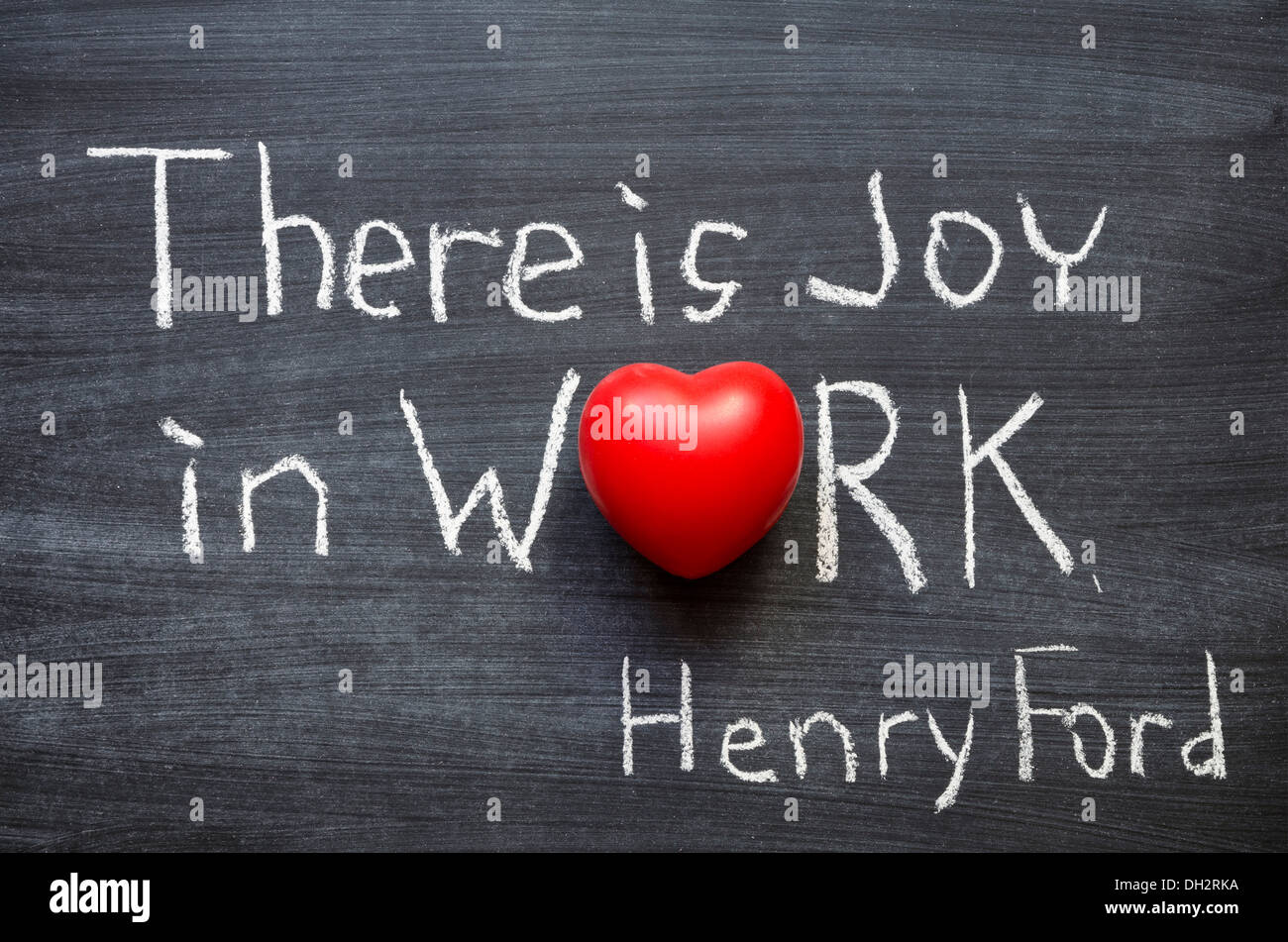 excerpt from famous Henry Ford quote handwritten on blackboard Stock ...