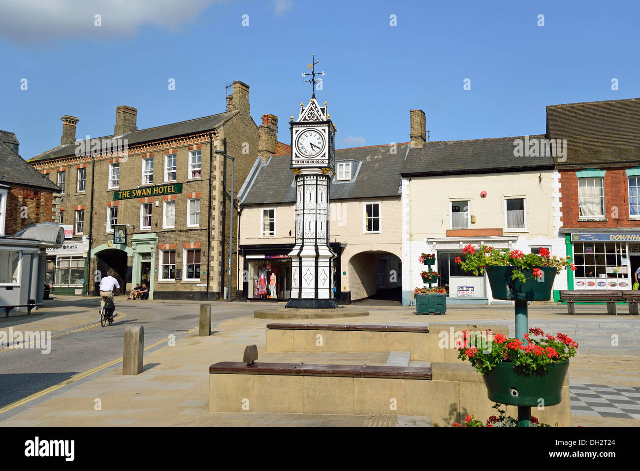 Victorian clock tower, Market Place, Downham Market, Norfolk, England ...