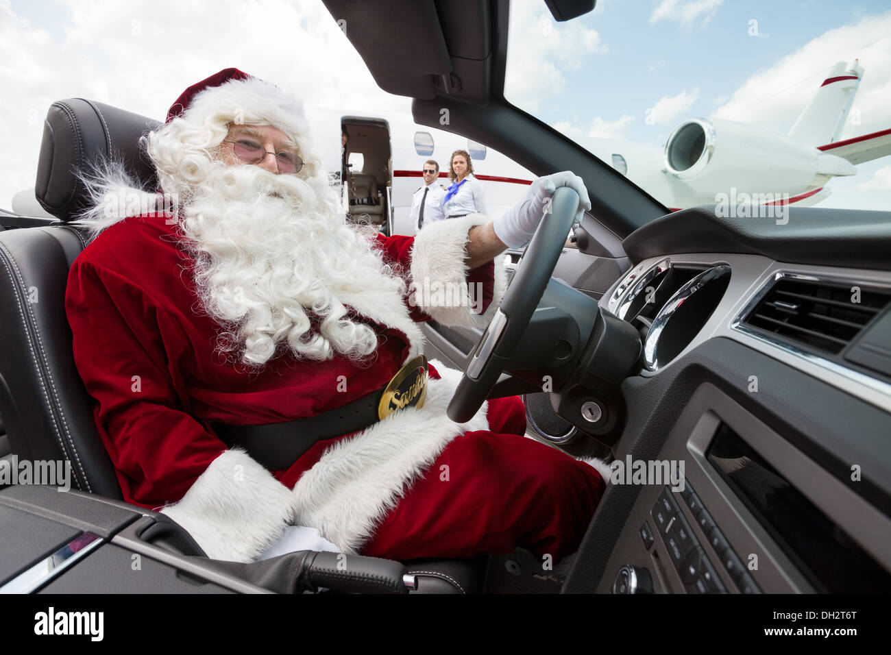 Santa driving hi-res stock photography and images - Alamy